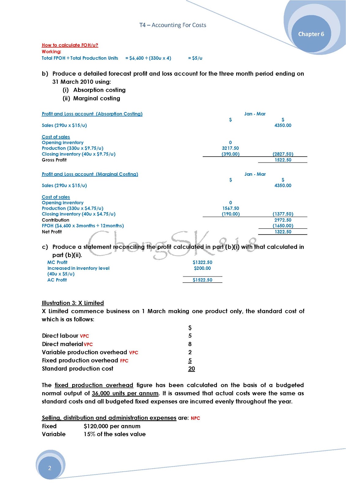 Jessy Chong (JC): Chapter 6 Absorption & Marginal Costing (Answers ... Jessy Chong (JC): Chapter 6 Absorption & Marginal Costing (Answers ...