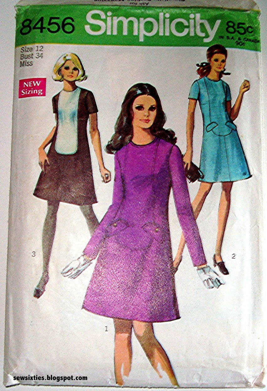 Sew Sixties: Simplicity 8456 (1969)- Simple Purple Dress