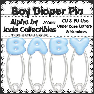 Jada Collectibles: Baby Boy & Girl Diaper Pin Alphas in My Stores!