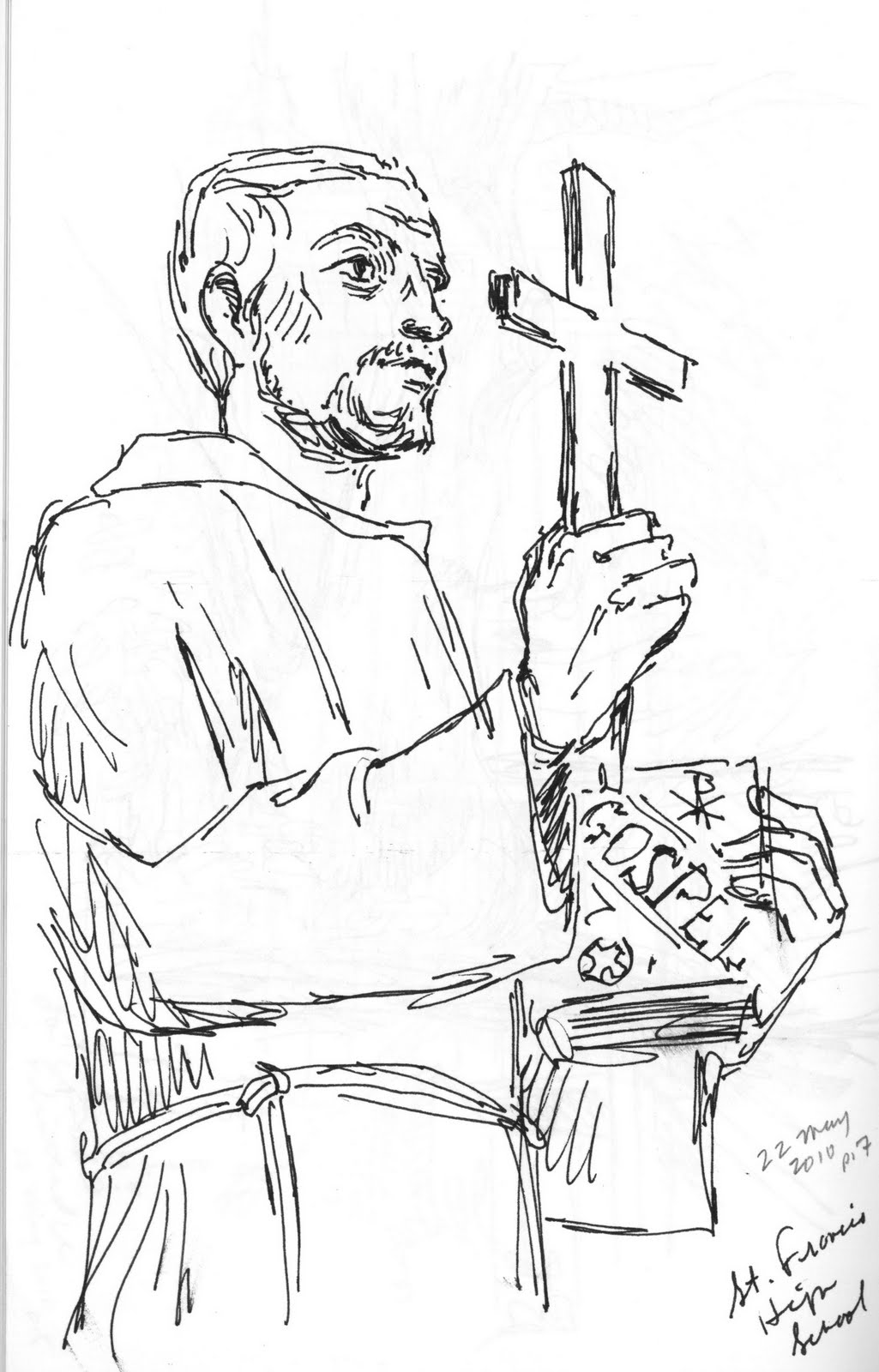 Saint Francis Of Assisi Coloring Page
