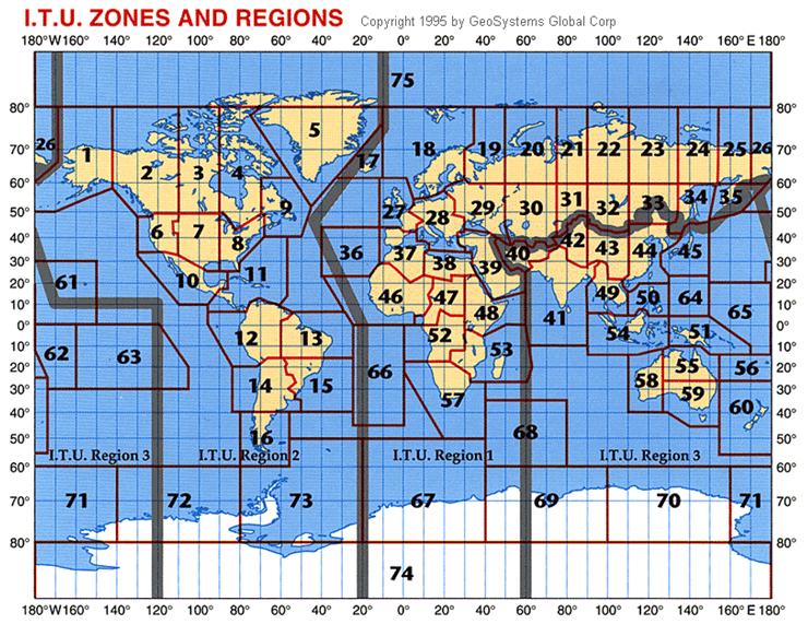 9W2XAN: I.T.U. Zones And Regions