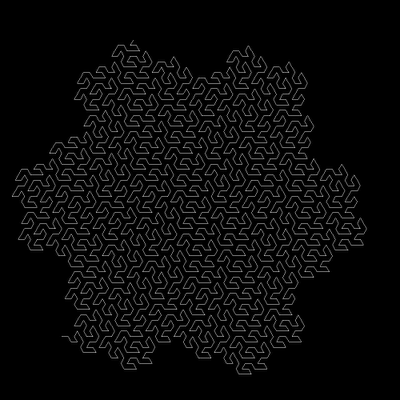 Ruby Processing: Peano curve fractal using Lindenmayer Systems