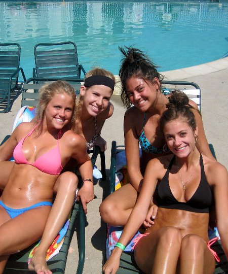 Group Of 4 Bikini Coeds