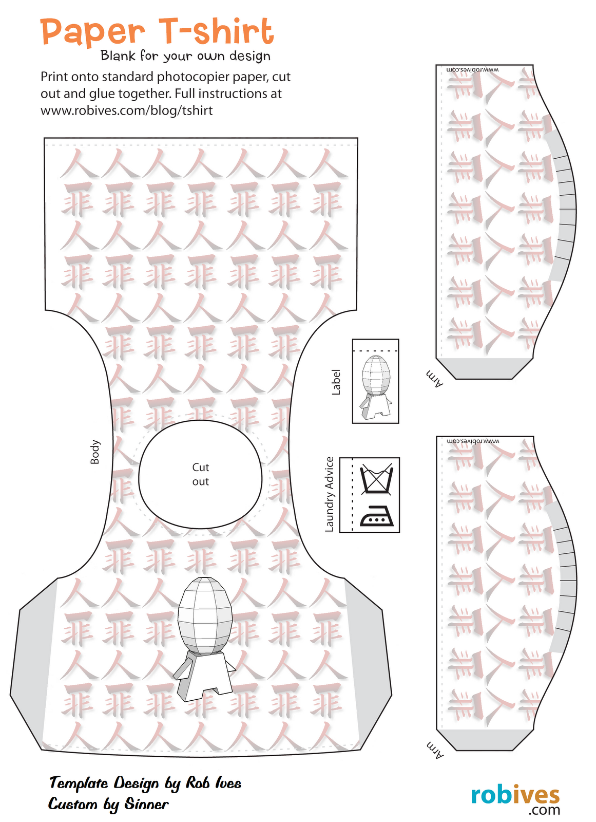 Sinner, Playing with Art: Paper T-Shirt Customs