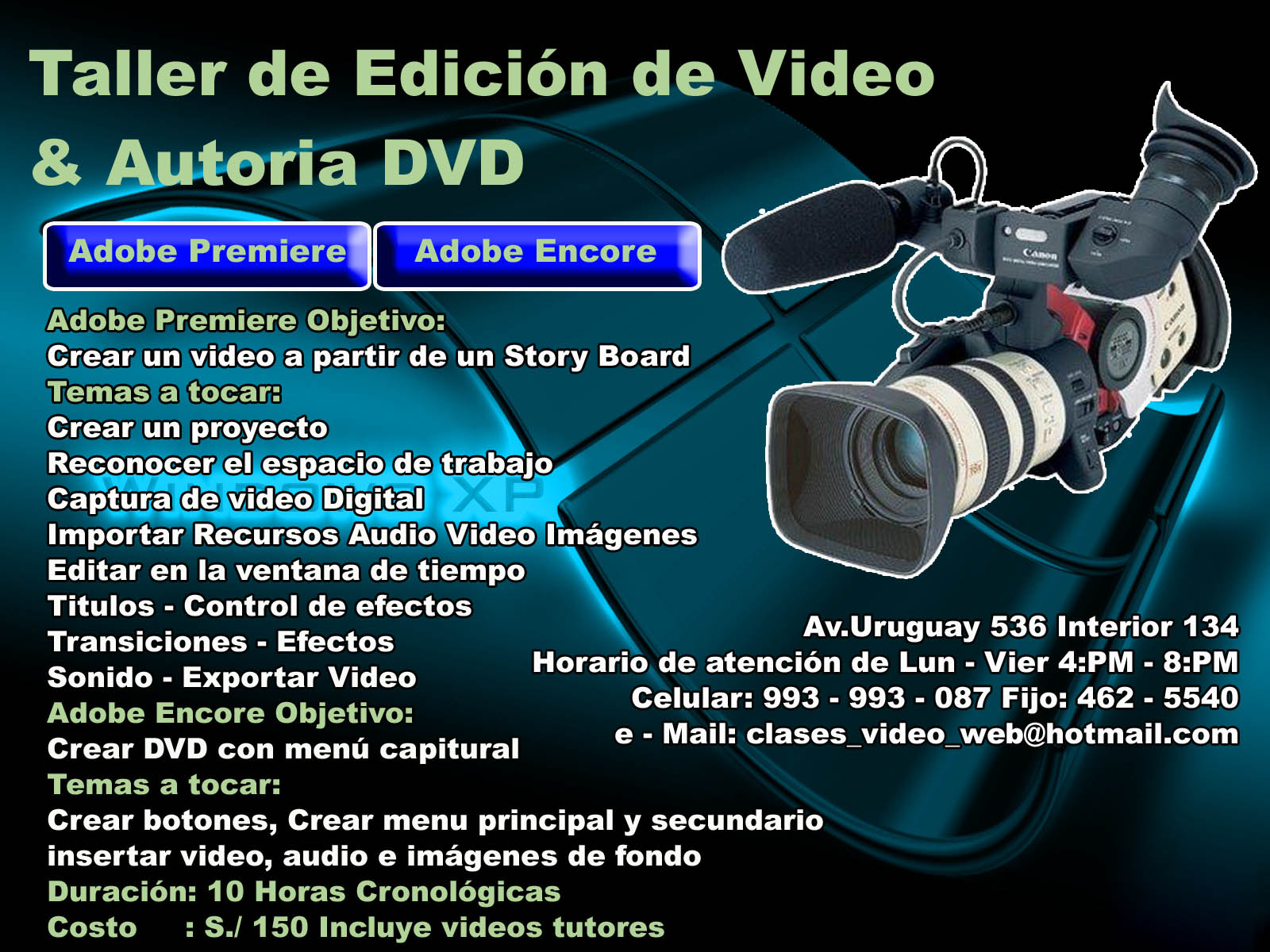 Cursos veloces de edición de video y diseño web