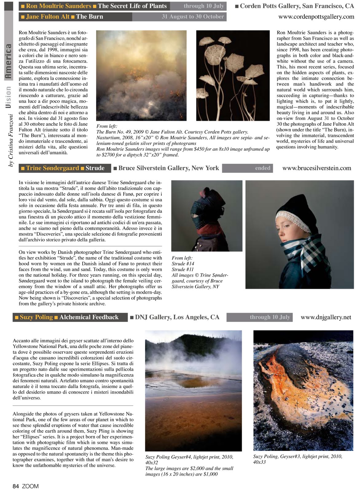 Jane Fulton Alt: Zoom Magazine ~ July issue