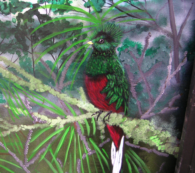 Animal Art Along the Way: Quetzal on a Mural, Panama