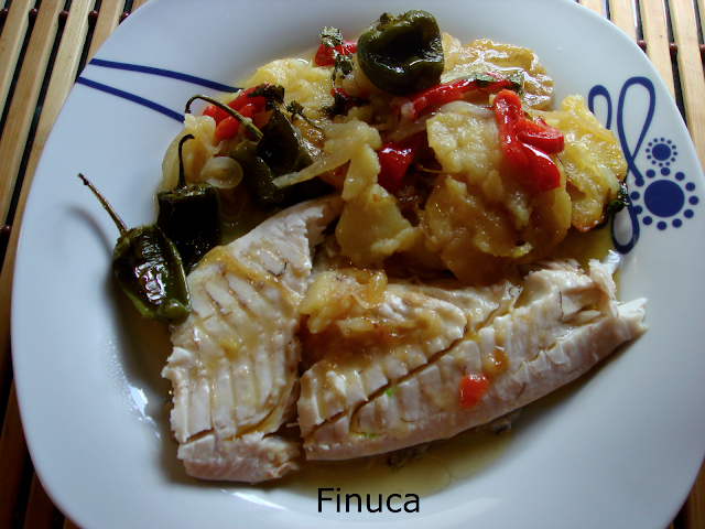 Las Recetas de Finuca: Machote al horno con patatas y pimientos