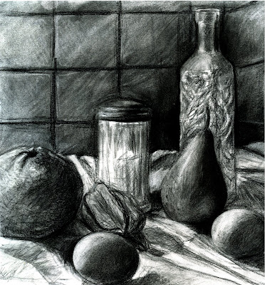 EandPbyJHP: Part 6: (Value, Form) Graphite or Charcoal Still-Life
