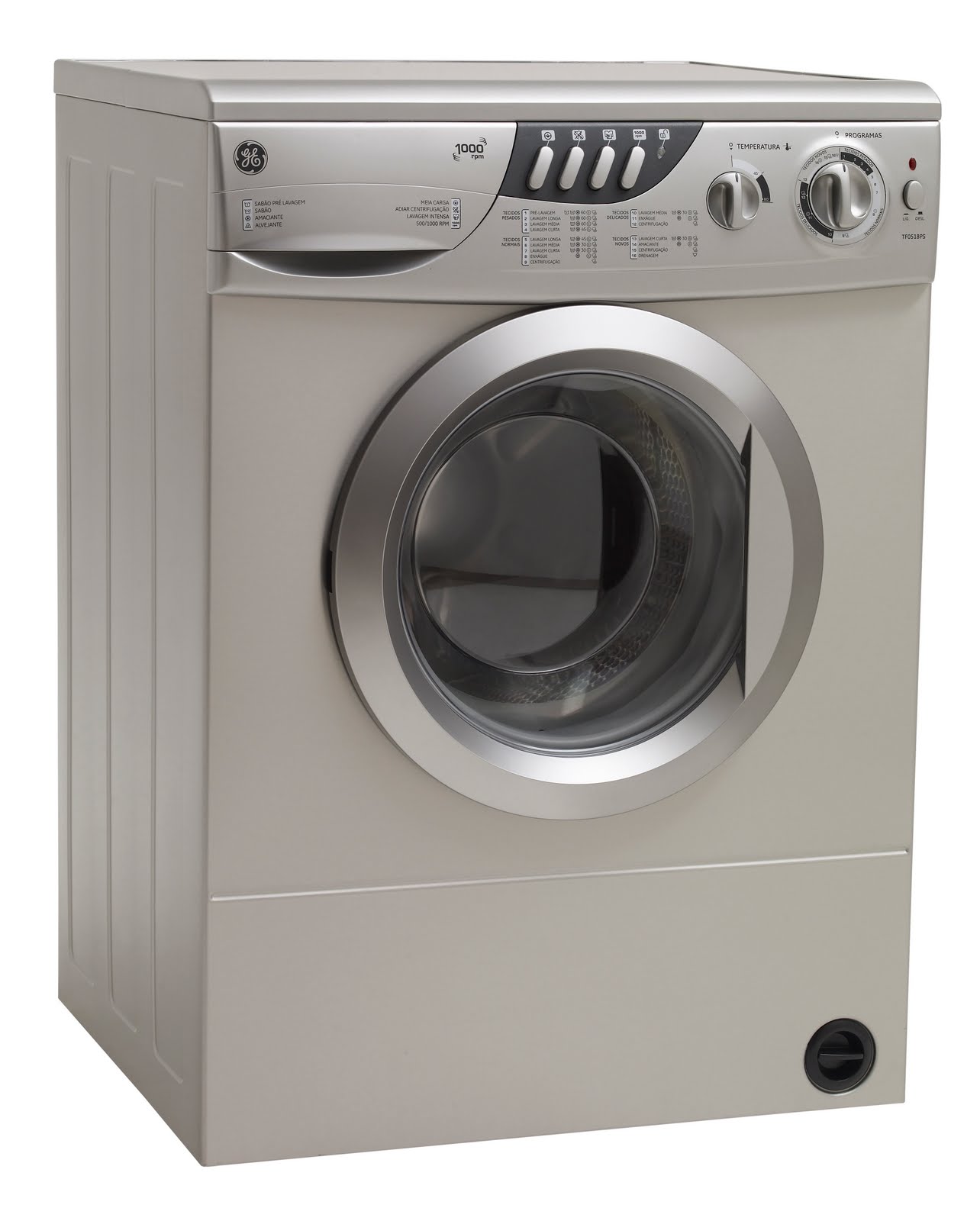 Roupa suja se lava na máquina!: Lavadora GE Front Load Inox 5kg (TF0518)