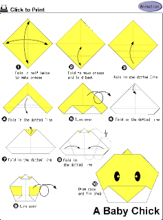 Redescobrindo a alfabetização: Dobradura face do pintinho