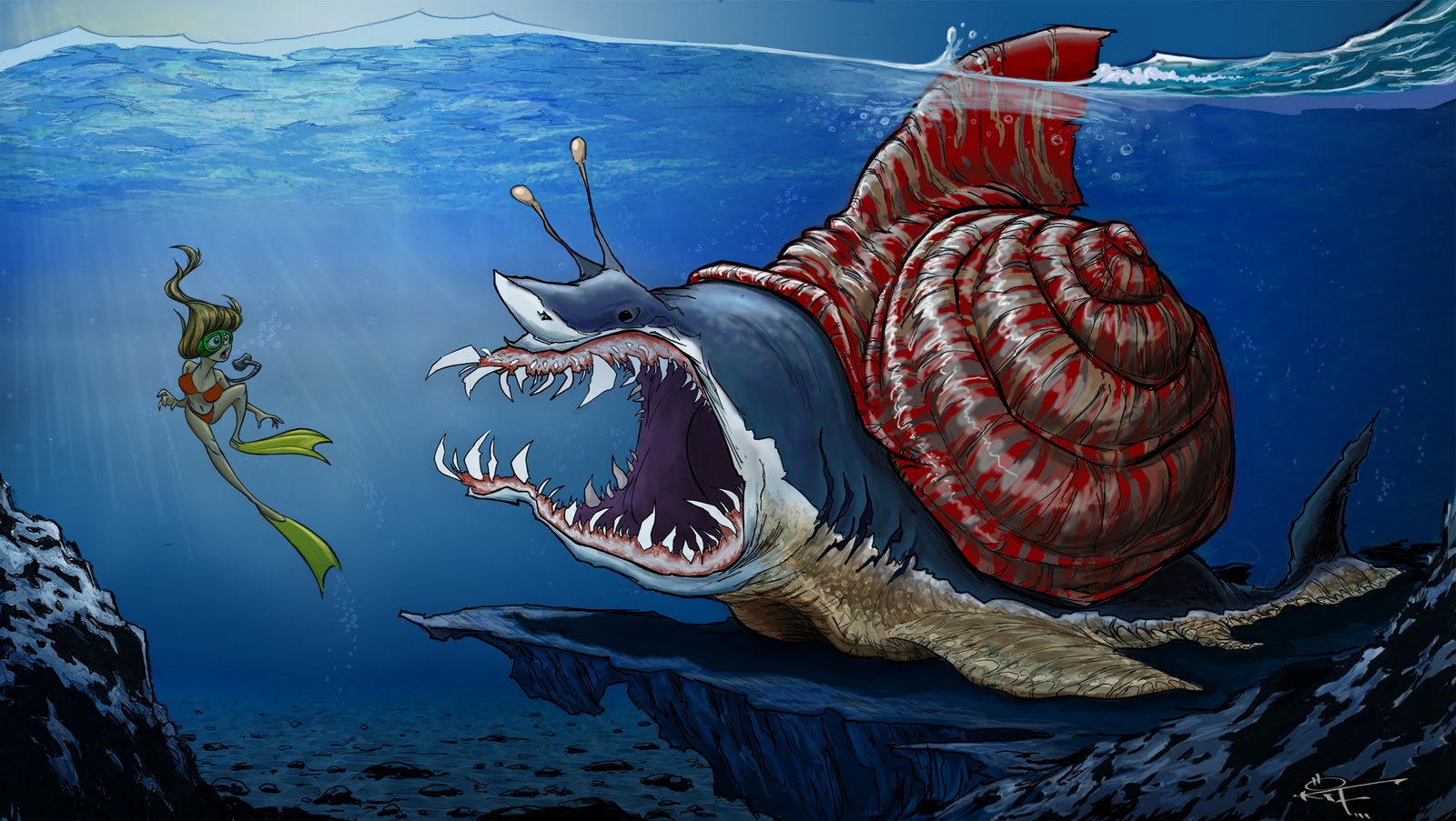 Snark (Snail + Shark) | Creatures, Fish pet, Sky lake