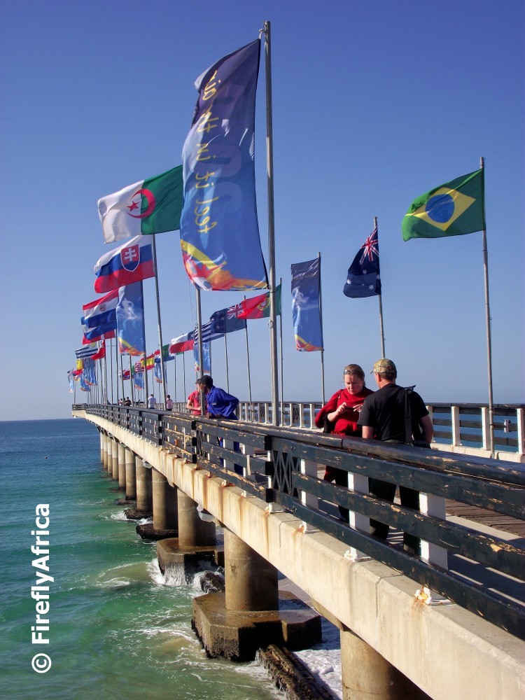 Port Elizabeth Daily Photo: Shark Rock Pier flags