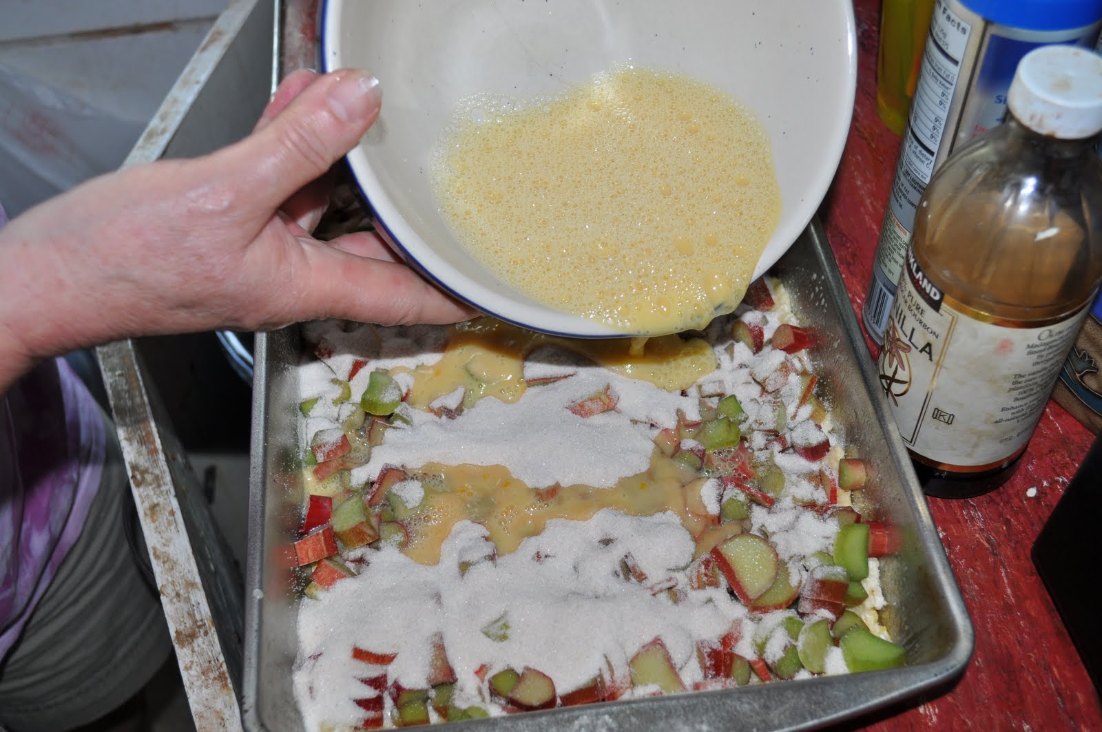 Michigan Cottage Cook: FROM AMERICA'S HEARTLAND RHUBARB CUSTARD KUCHEN