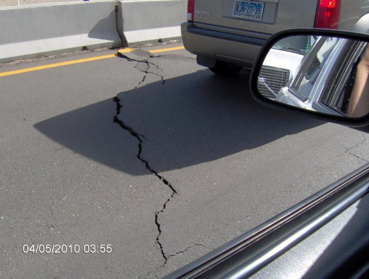 Arizona Geology: Earthquake road damage, Highway 5 south of Mexicali