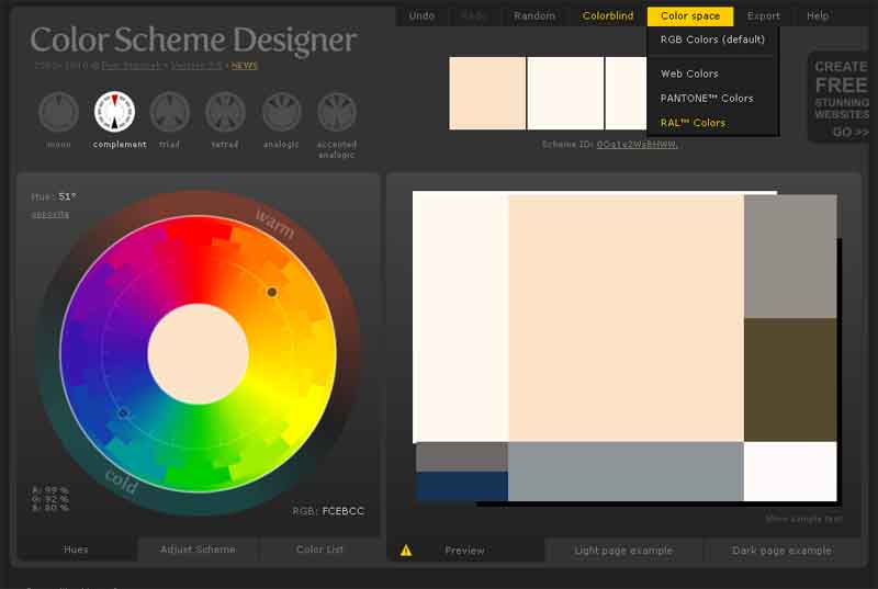 #z7i: Color Scheme Designer una herramienta muy util para combinar colores