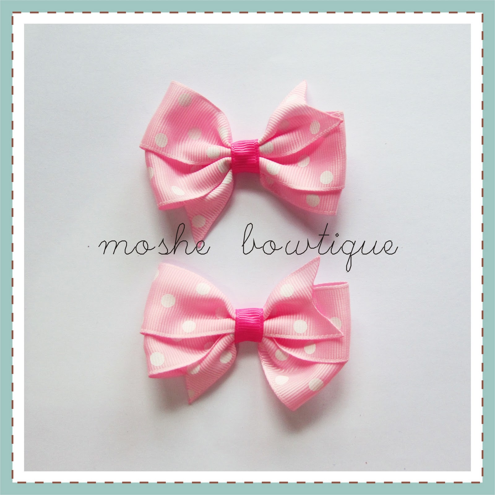 moshe things: Polka dot medium pinwheel hair bows