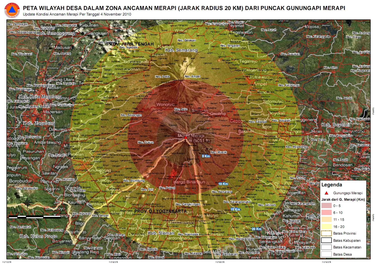 deopenminded: Peta wilayah desa dalam zona ancaman Merapi, copy image ...