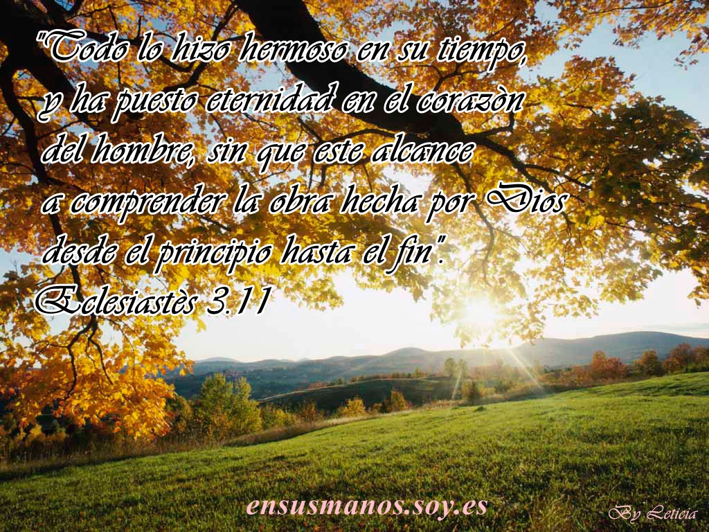 EN SUS MANOS SOY: Gráficas cristianas: Wallpapers: Eclesiastès 3:11