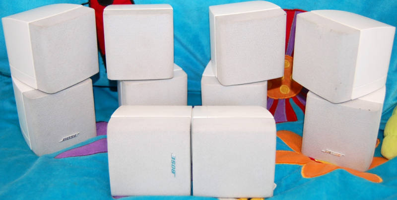 Rewind Audio: 5 Bose LIFESTYLE Acoustimass Double Cube Speakers WHITE