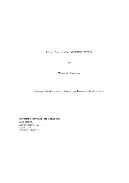 Vanessa Hartney BTEC Media Assignment IG2: Final Draft Script