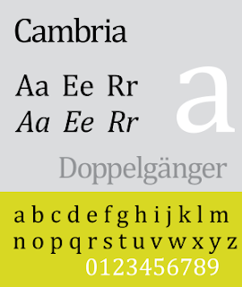WORKING WITH CAMBRIA TYPEFACE