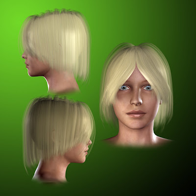 Qraffx 3D Poser Hair, Props & Freebies: Free Poser Hair This Week