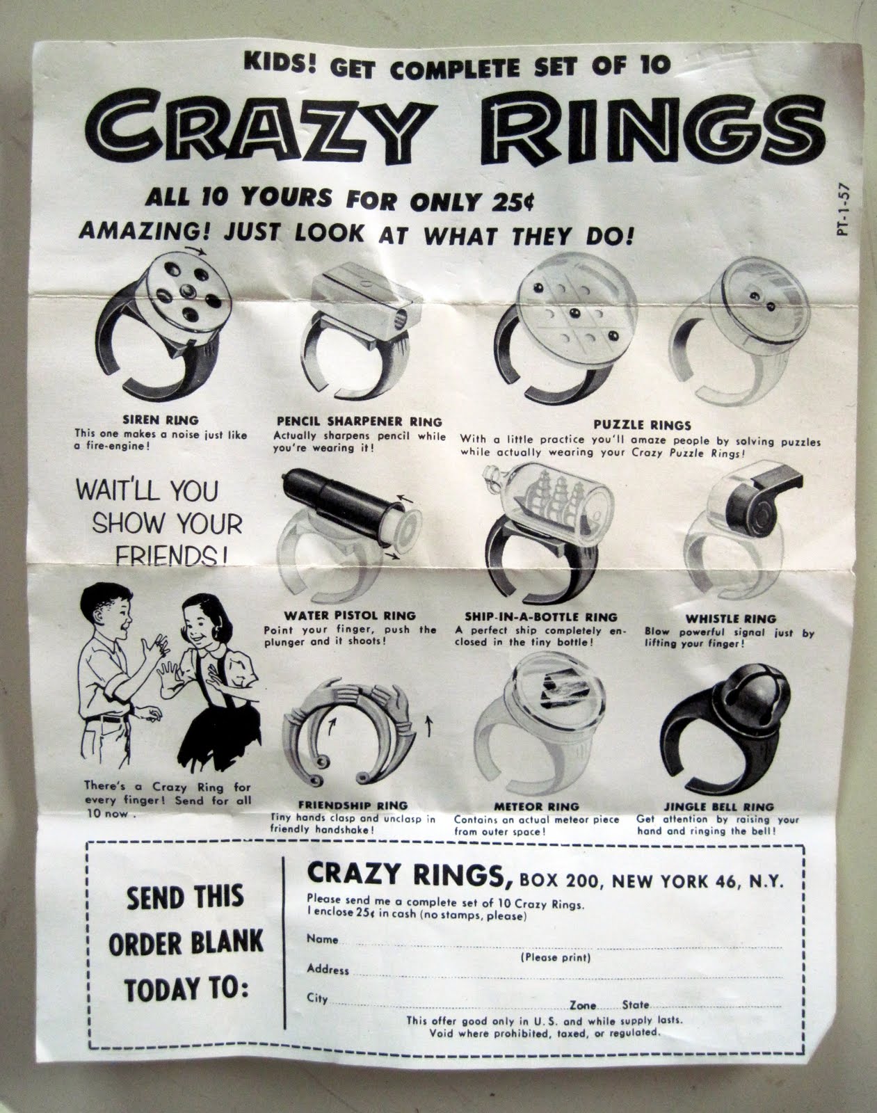 Tracy's Toys (and Some Other Stuff): 1950s Quaker Crazy Rings Premium Set