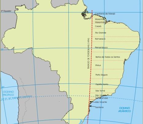 Histórias e Estórias: Mapa Histórico: Tratado de Tordesilhas e ...