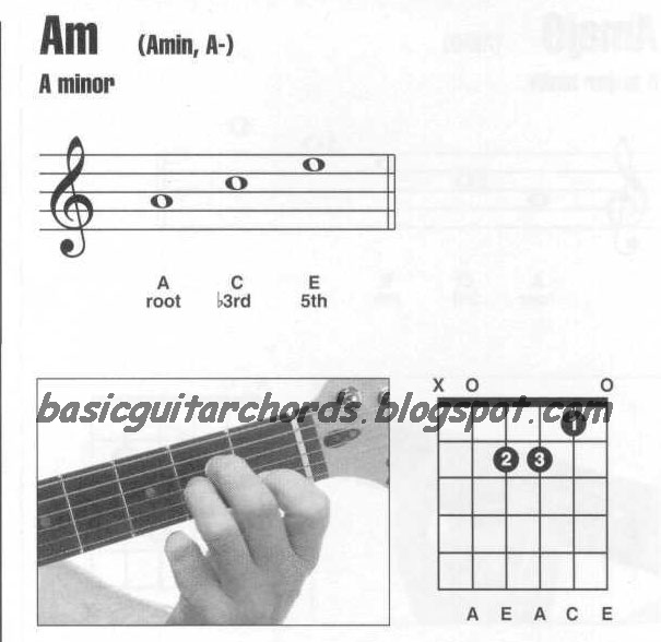 Basic Guitar Chords: Guitar Chords A minor--Am Guitar Chord