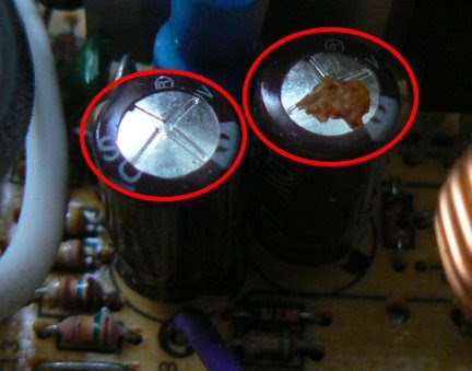 AUXILIAR DE HARDWARE: Capacitor inflamado y sulfatado