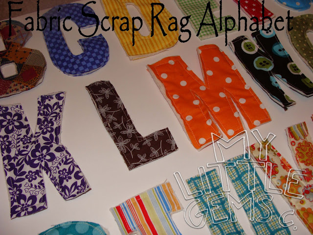 My Little Gems: Fabric Scrap Rag Alphabet {& template}