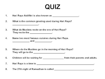 Our NE Journey...: Hari Raya Quiz