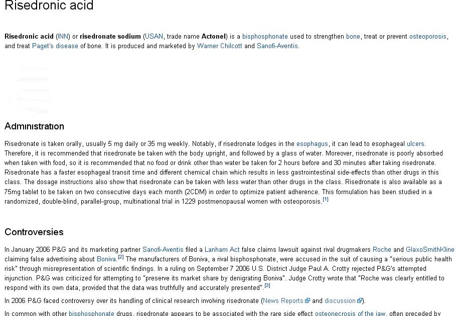 Buy Generic Actonel Risedronate online in Canada Ontario: Risedronate ...