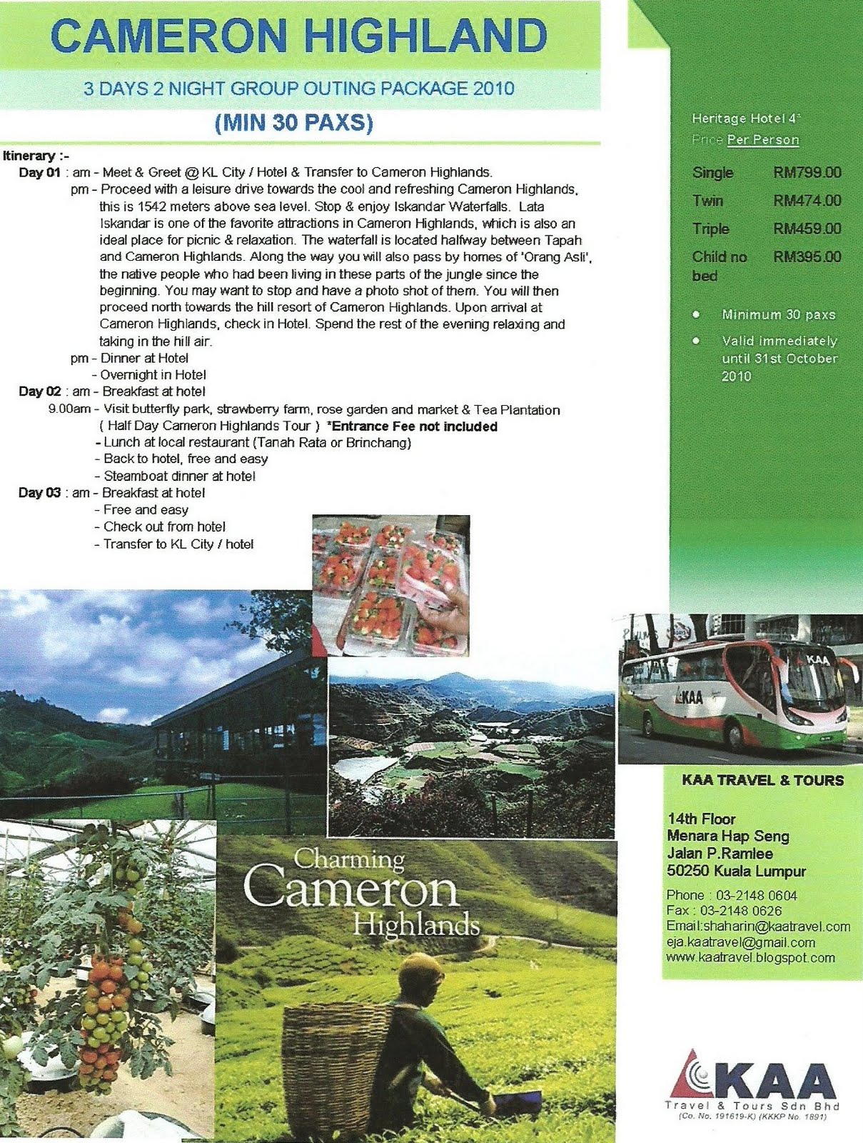 KAA Travel and Tours Sdn Bhd: CAMERON HIGHLANDS PACKAGE