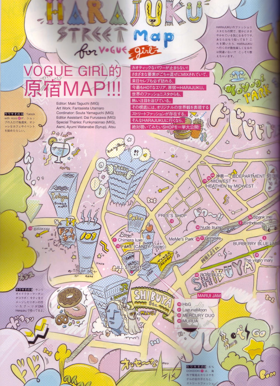 tender love and a seedy wink: Harajuku shopping map