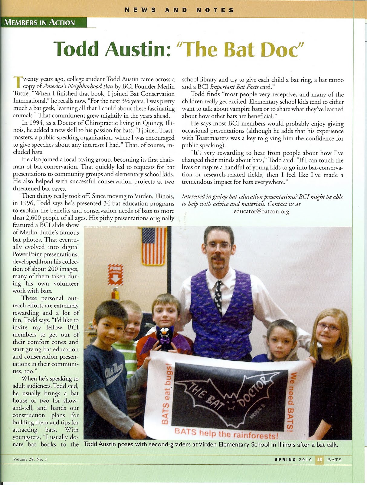 The Bat Doctor: Dr. Austin's IL bat presentations were recently ...