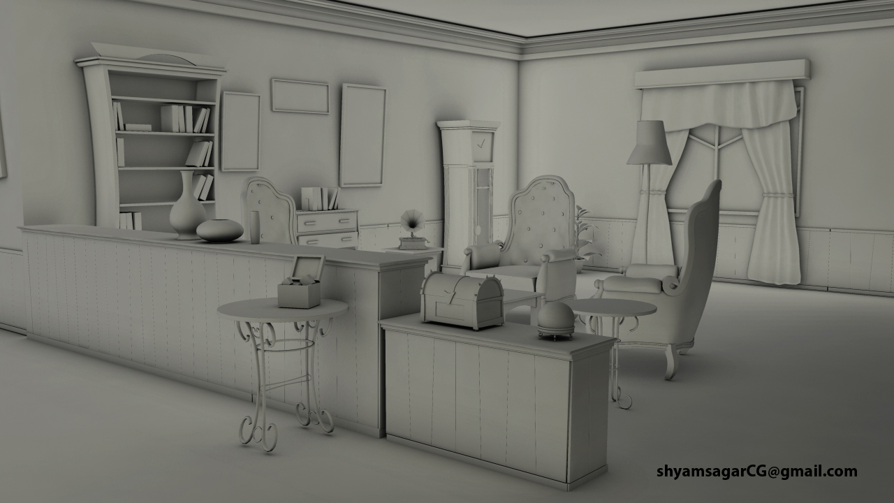 3D Artist-ShyamsagarS: 3d Interior Set modeling