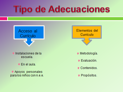 Educación Especial U.S.A.E.R. Secundaria: Tipo de Adecuaciones