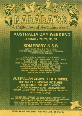 1980's Sydney Gig Posters: Narara 1983