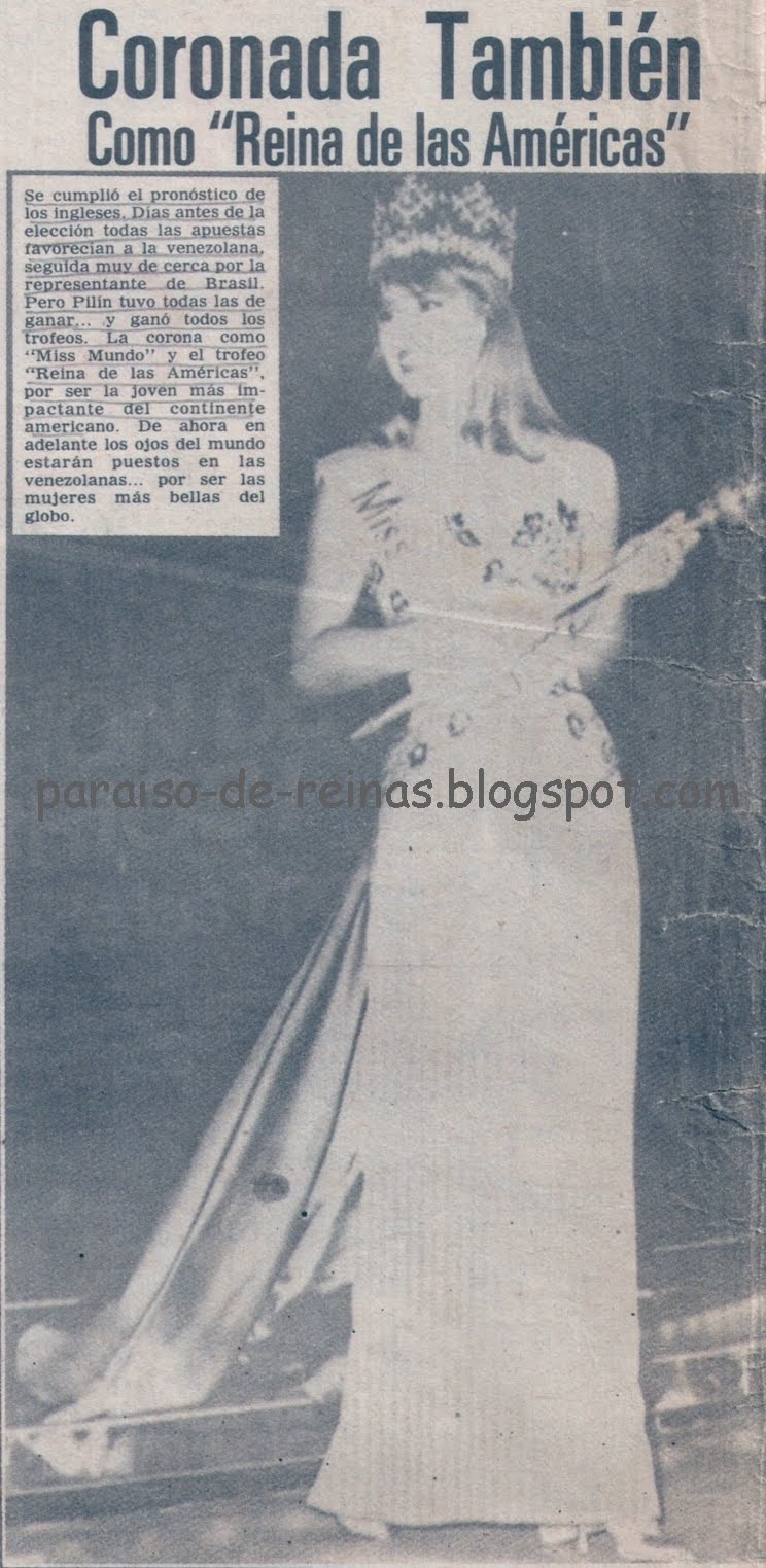 Venezuela: un Paraíso de Reinas: Pilín León, nuestra Miss Mundo 1981