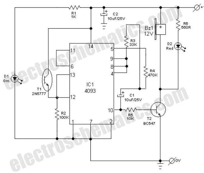 Alarm Lintas Menggunakan IC 4093 | schematic diagrams, repair, design ...