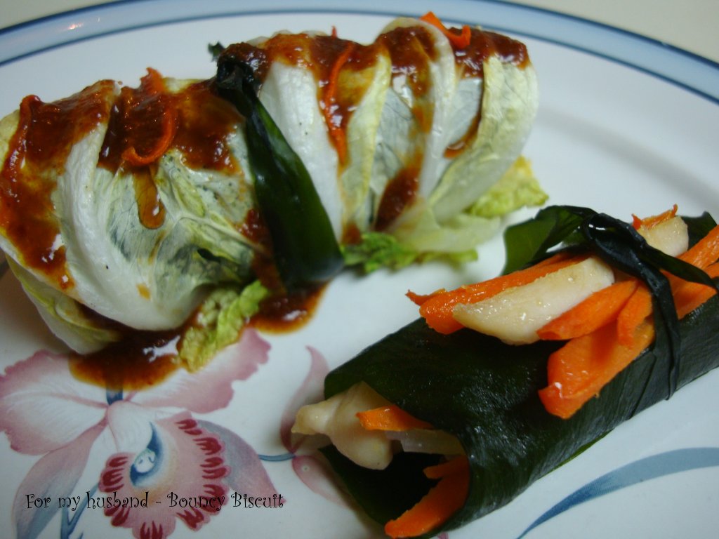 Home Cooking Experiment: Cabbage and kelp wraps