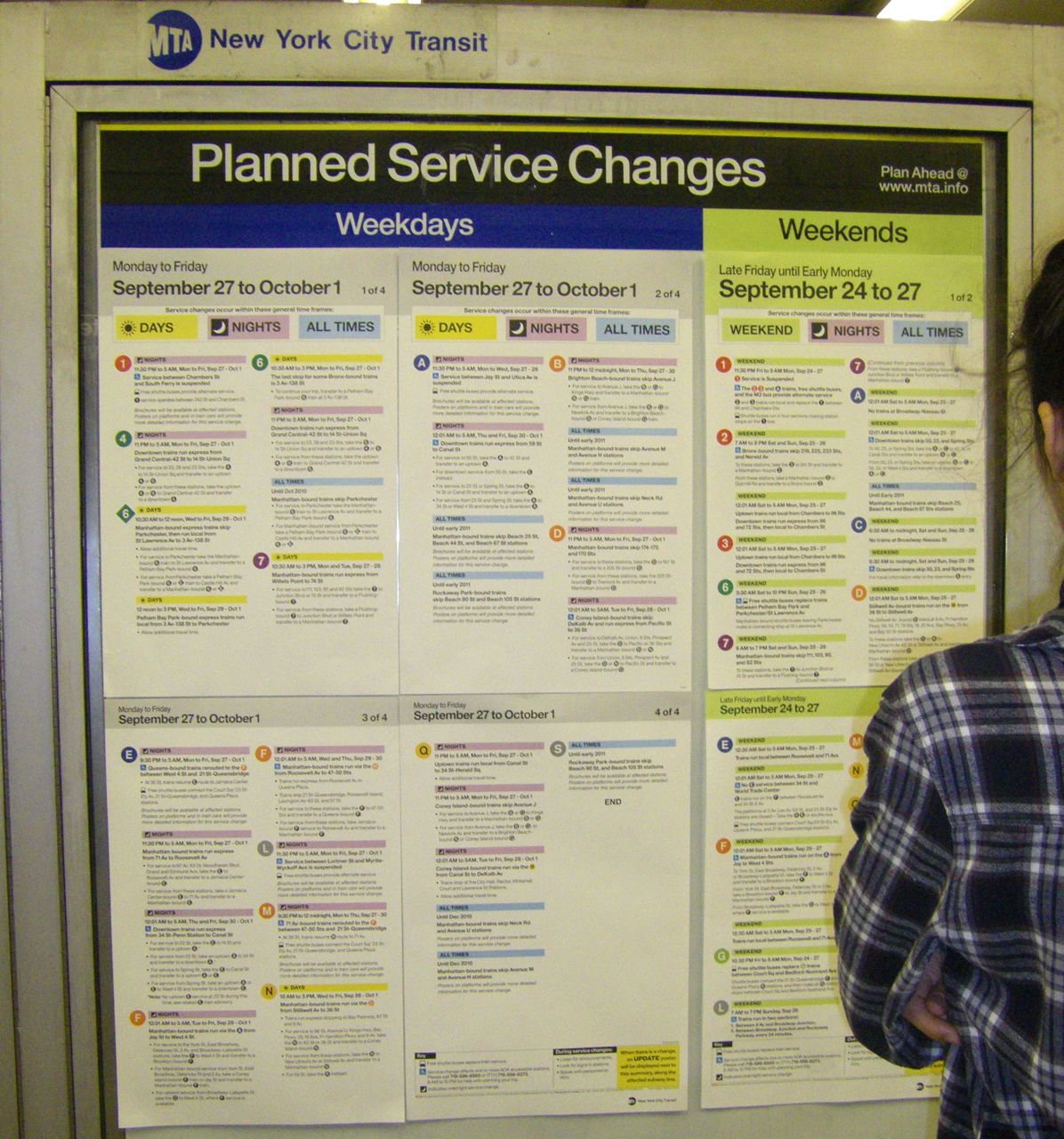 A lOOk back: MTA's Planned Service Changes giant poster size board