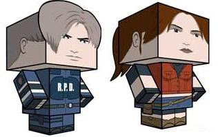 Resident Evil Papercraft: Hako Claire & Leon | Papercraft Paradise ...