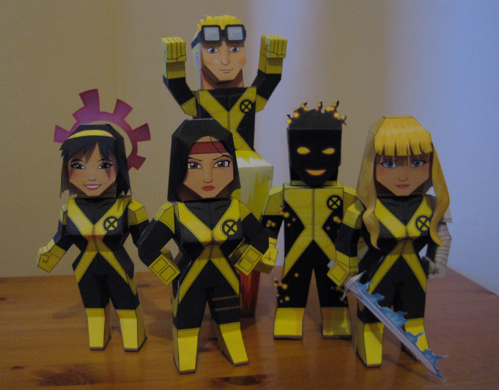 New Mutants Papercraft (Series I - Cannonball, Moonstar, Karma, Sunspot ...