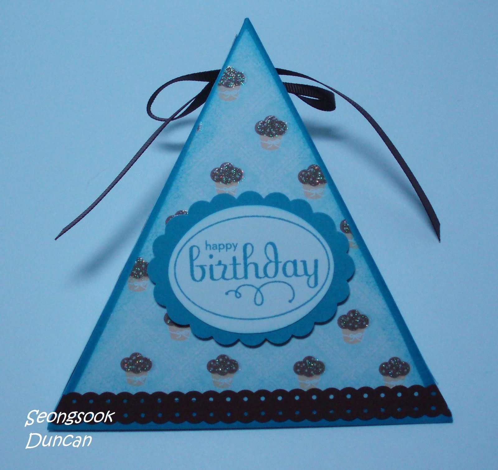 Seongsook's Creations: Triangle Treat Box - happy birthday