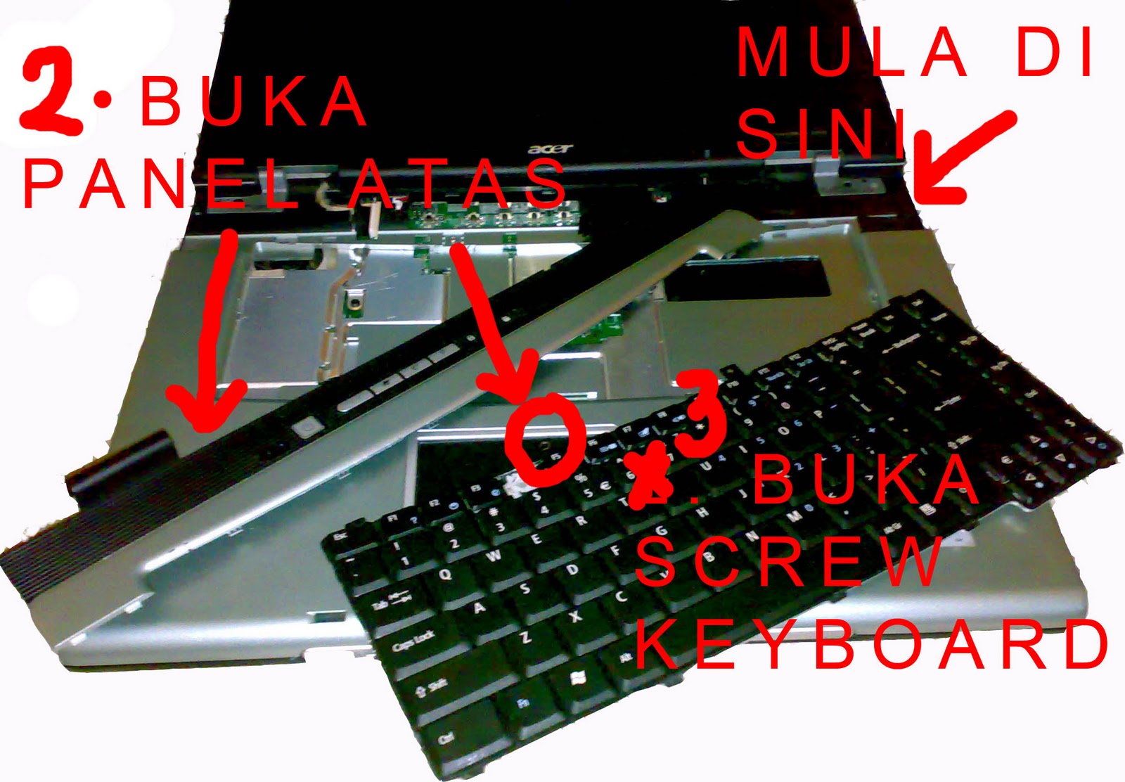 aRoL: Cara Buka Keyboard Acer TravelMate 2413