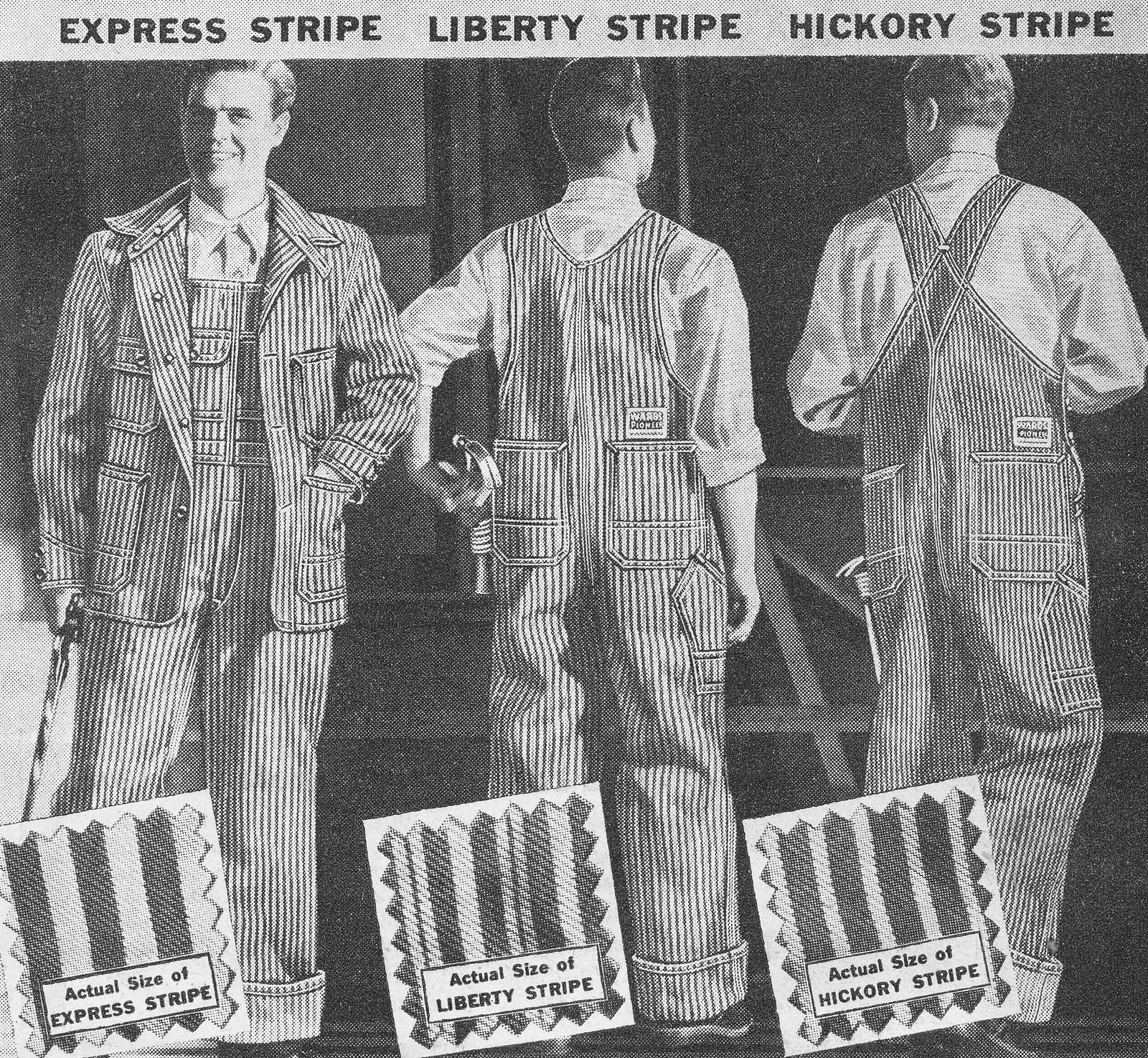 vintage workwear: Vintage Overall Stripe Patterns & Variations