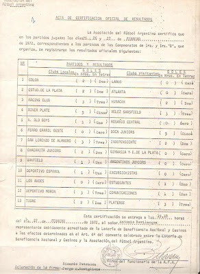 El museo virtual del C.U.P.E.D.: 1ª Jugada del Prode - Febrero de 1972